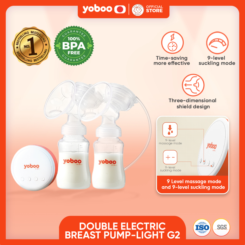 Yoboo Double Electric Breast Pump Light One step breastfeeding Painless Pumping 300ml Shopee Philippines
