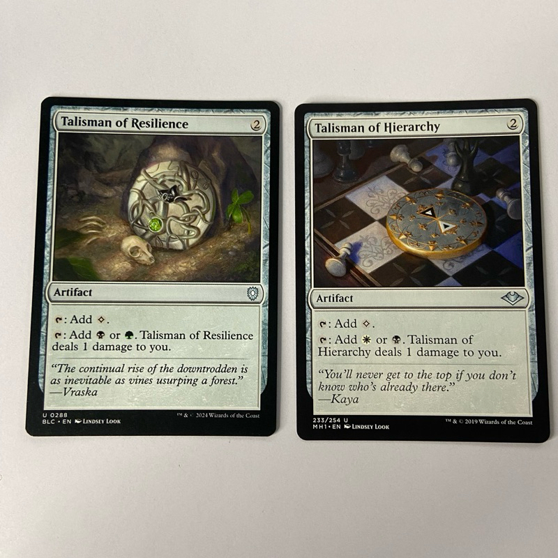TALISMAN Of RESILIENCE HIERARCHY | BL BLOOMBURROW MH1 | COLORLESS MTG ...