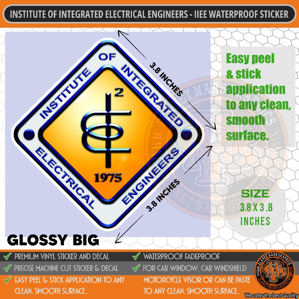 INSTITUTE OF INTEGRATED ELECTRICAL ENGINEERS CAR MOTORCYCLE STICKER ...