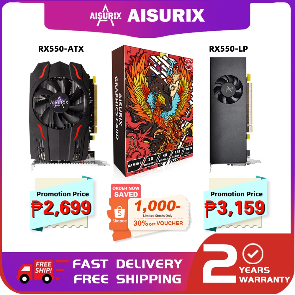 AISURIX RX550 4G New Graphics Card GDDR5 128Bit Computer HD Game GPU ...