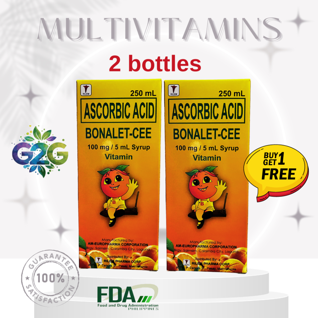 Ascorbic Acid BONALET- CEE Vitamin for Kids 250ml | Shopee Philippines