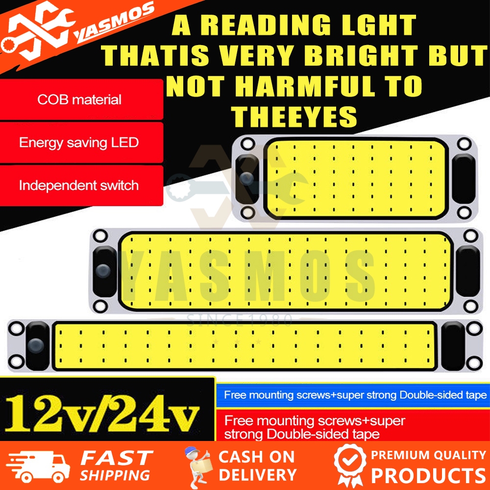 12-24V COB Car Reading LED Night Strip Light Interior Light Ceiling ...