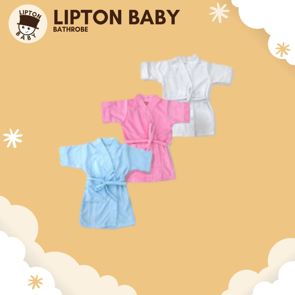 Lipton Baby Terry Bathrobe : Blue, Pink and White | Shopee Philippines