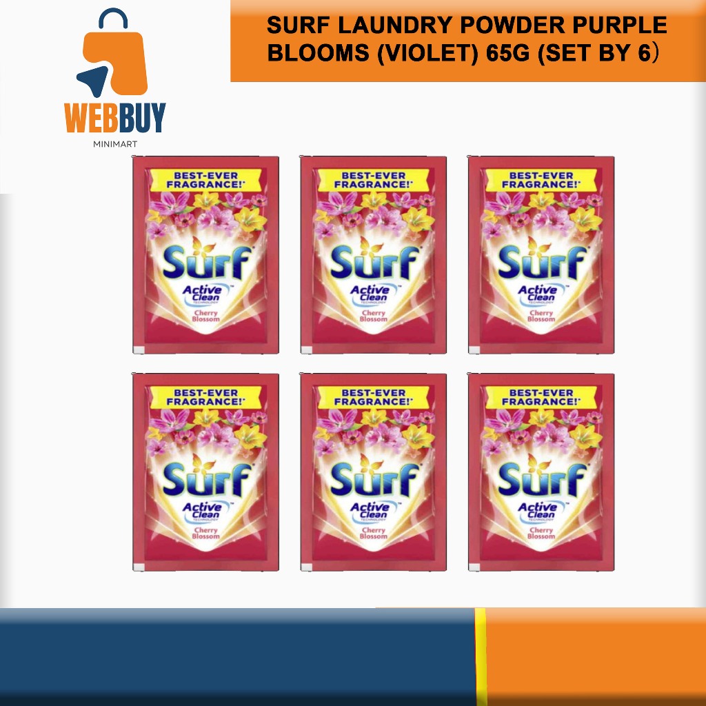 WEBBUY SURF LAUNDRY POWDER CHERRY BLOSSOM (RED) 65G (SET BY 6) | Shopee ...