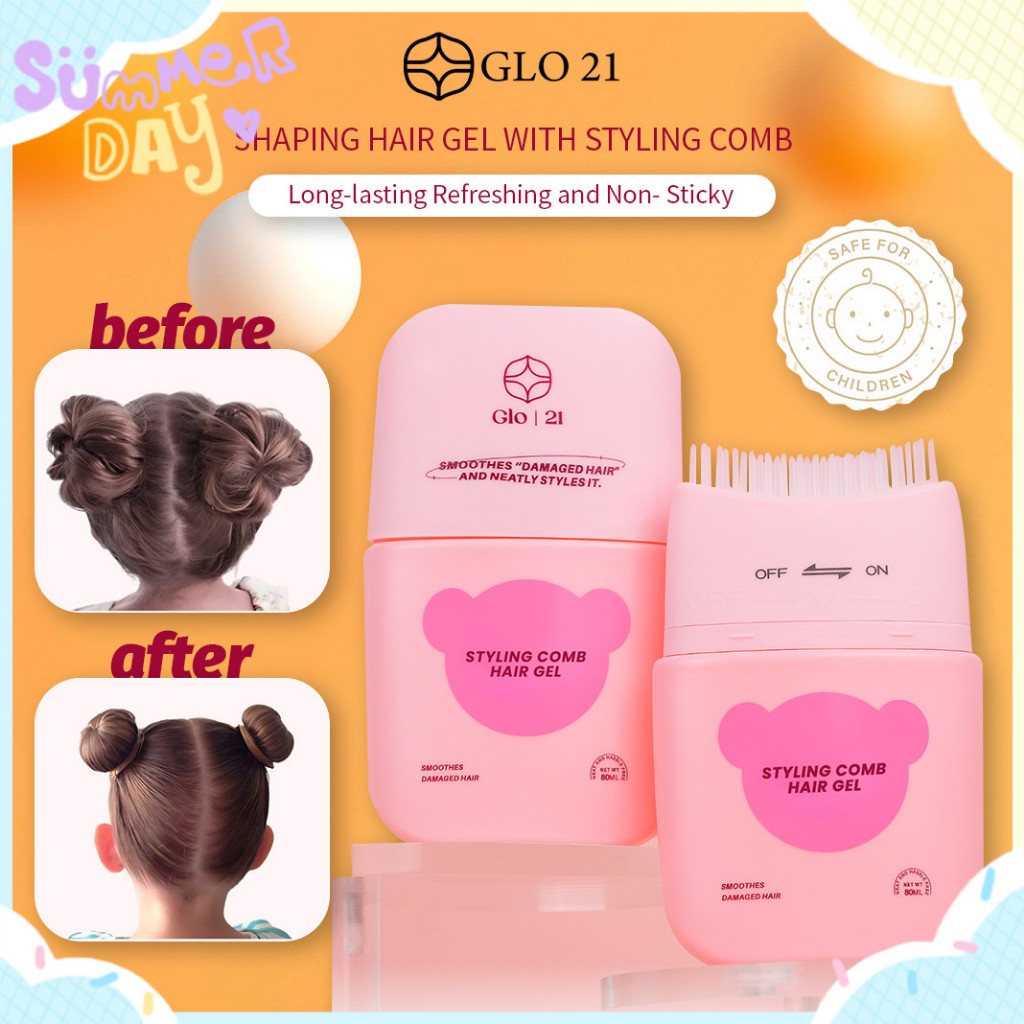 GLO21 Styling cream for frizzy hair, anti-frizz wax stick for fluffy ...