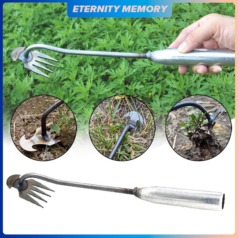 Weeding Uprooting Tool Steel 4 Tooth Weeder Root Digger Weed Puller Hand Remover Tool | Shopee ...
