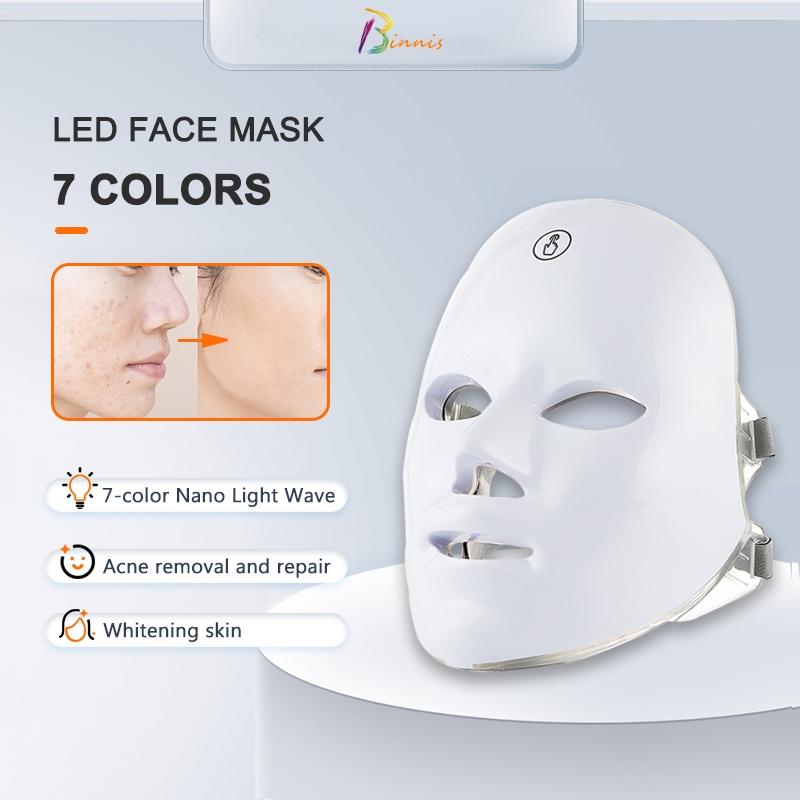 Binnis 7 Colors Red Led Mask with Blue Orange Red Light Therapy Pdt Led ...