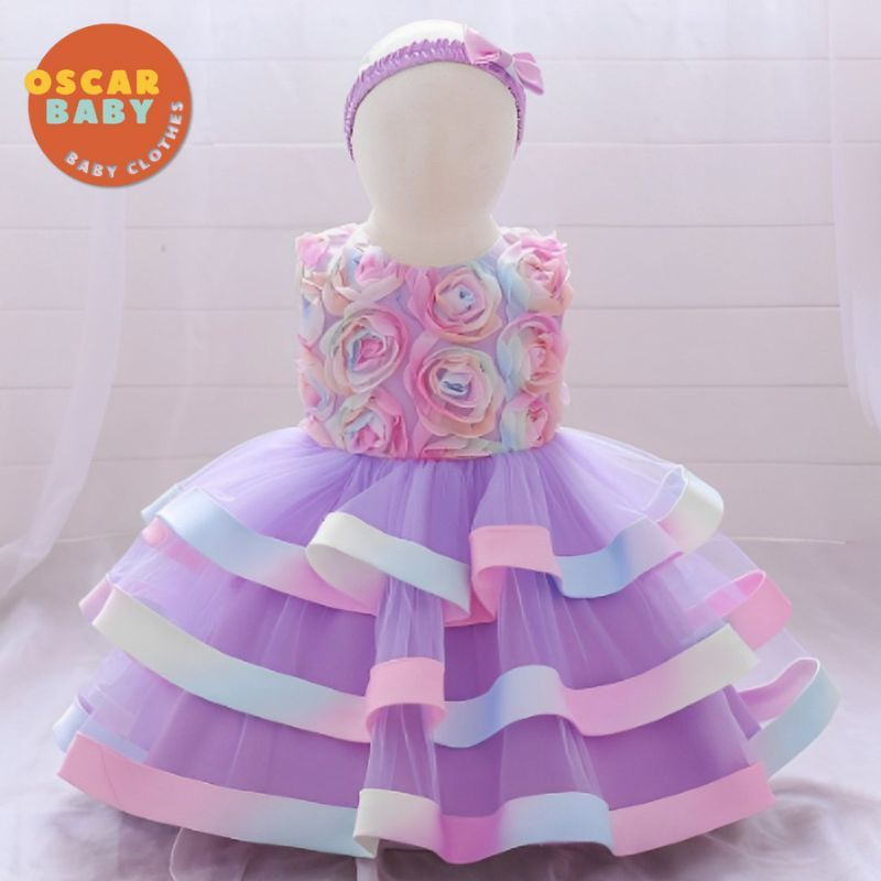 Oscarbaby Princess Layer Gown Birthday Party Dress Ball Gown Rainbow ...