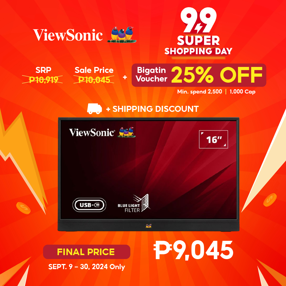 ViewSonic VA1655 16" FHD 1920 x 1080 60Hz IPS Technology 7ms ...