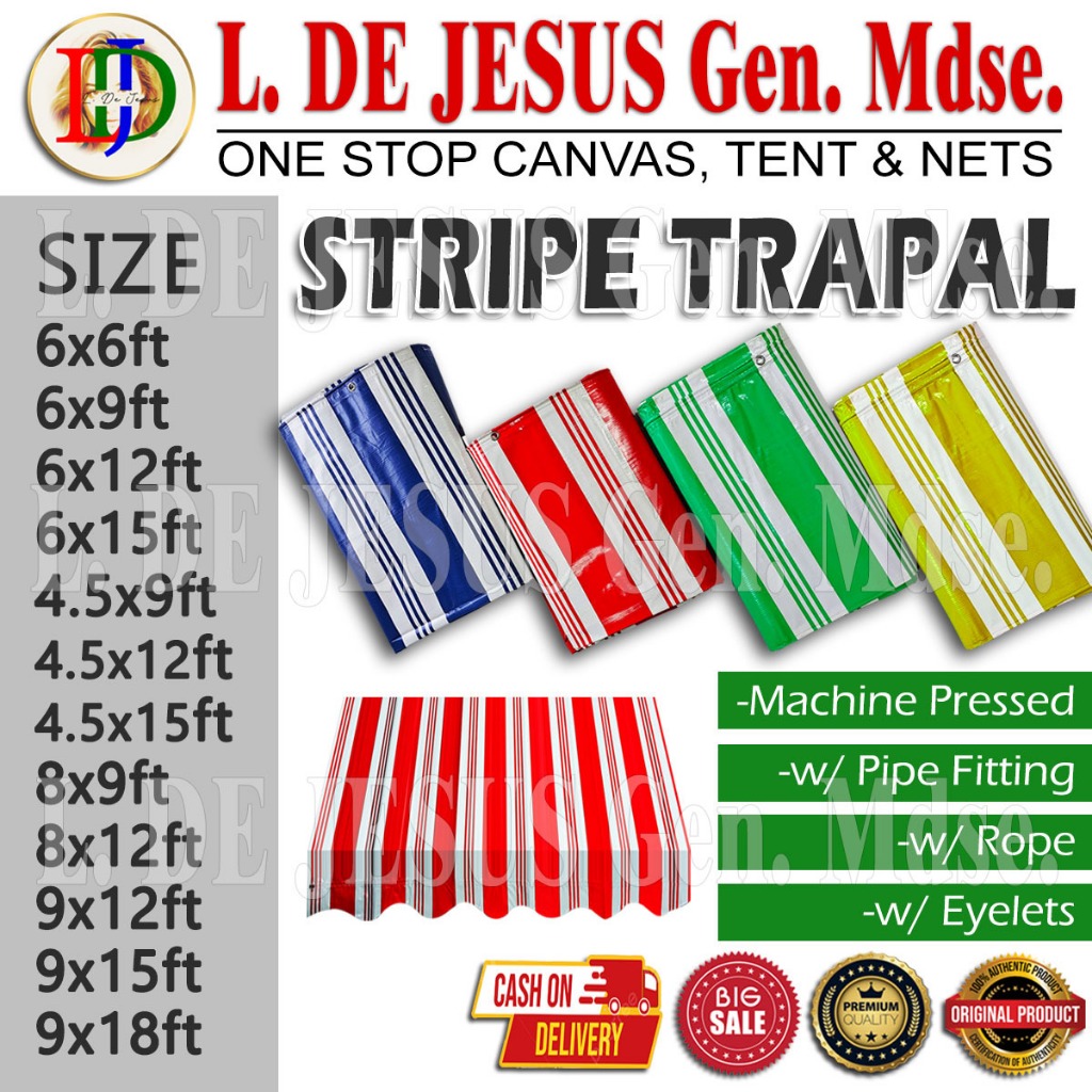 LDJ STRIPE NYLON LONA TRAPAL TARAPAL TOLDA AWNING CANOPY ROLL UP CANVAS ...