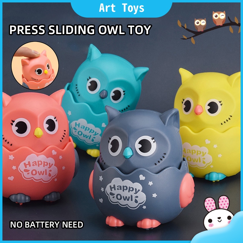 Press Sliding Owl Toy Car Small Snail Press Slide Inertia Pull Back Car ...