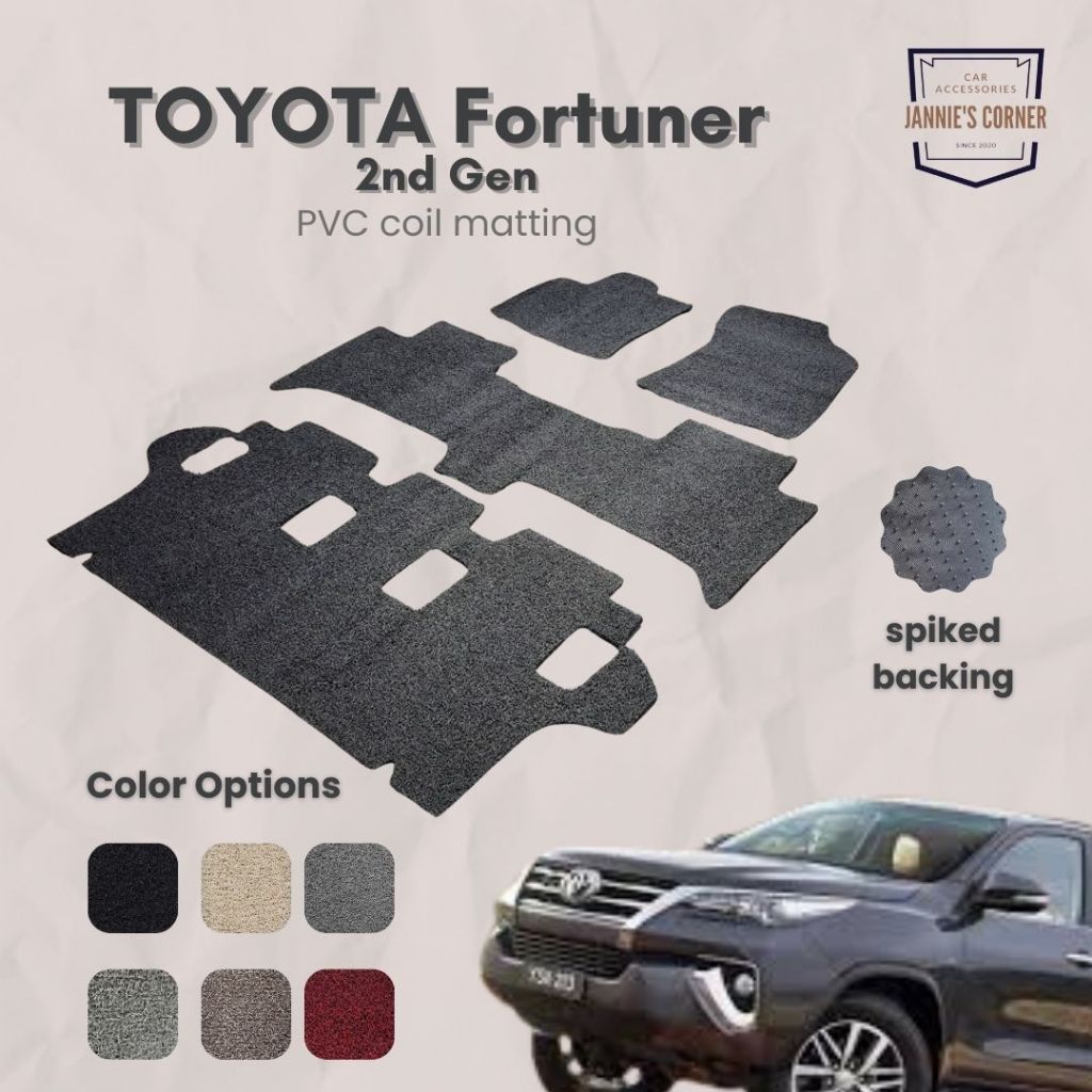 Toyota Fortuner 2nd Gen 2016 - 2020 Spaghetti Car Mat (Spiked Back ...
