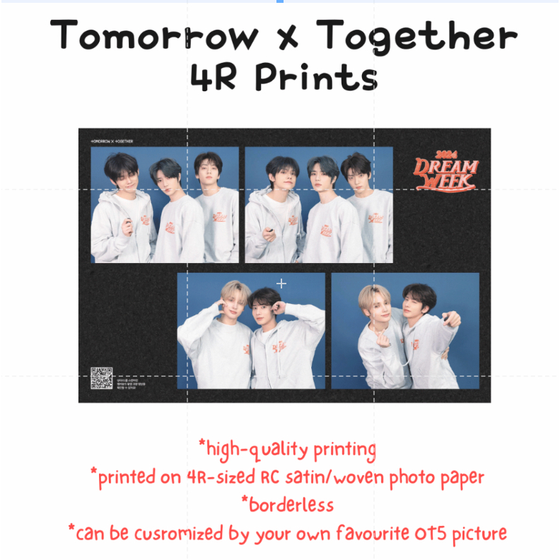 [FANMADE] TXT 4R Prints OT5 Yeonjun Soobin Beomgyu Taehyun Huening Kai | Shopee Philippines
