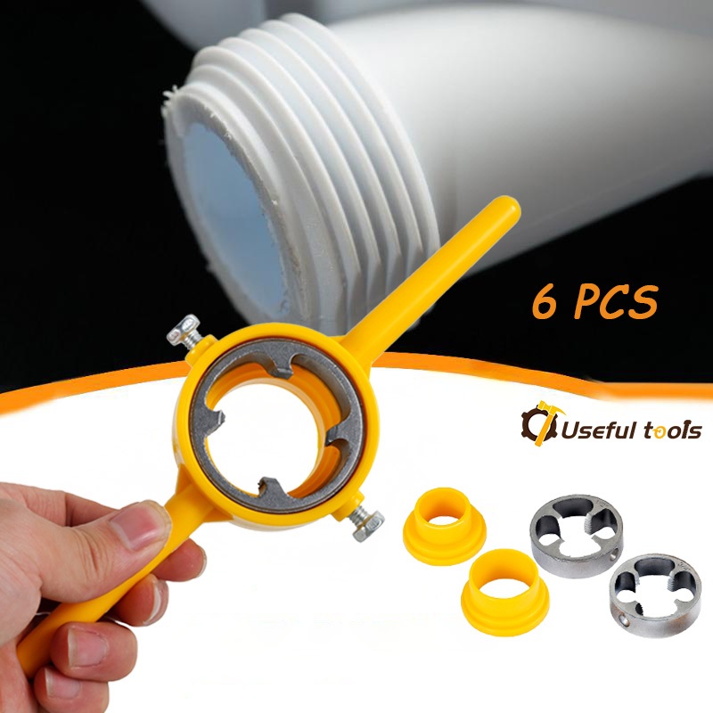6pcs PVC Pipe Threader Tool Set Pipe Threading Plumbing Pipe Threader 1 ...