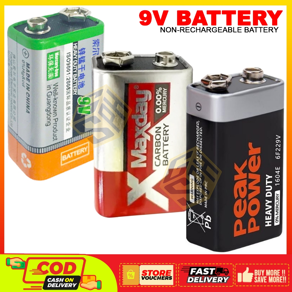 GARAGESALE01 Original 9V Battery Peak Power 9 Volts 9 Volt Non ...