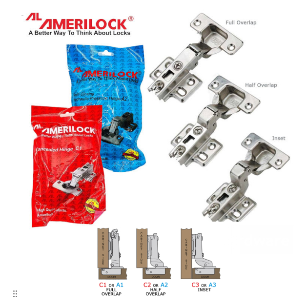 HYDROLIC AMERLOCK CONCEALED HINGES SOFT CLOSE FOR CABINET (C1 C2 C3 ...
