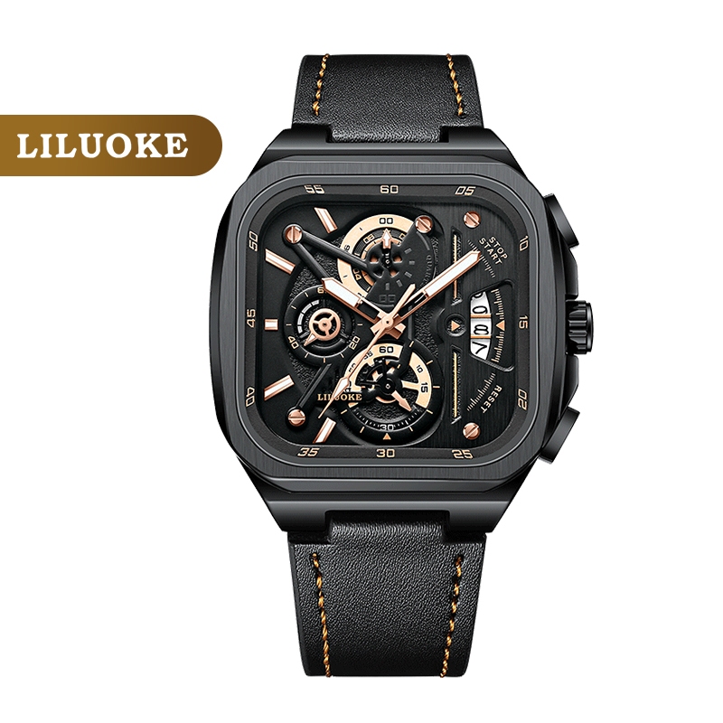LILUOKE Mens Watches Chronograph Analog Quartz Wrist Watch for Men ...