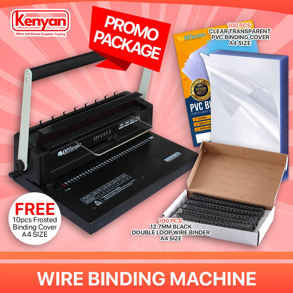 Wire Binding Machine A4 Package + 100pcs Double Loop Binder Ring ...