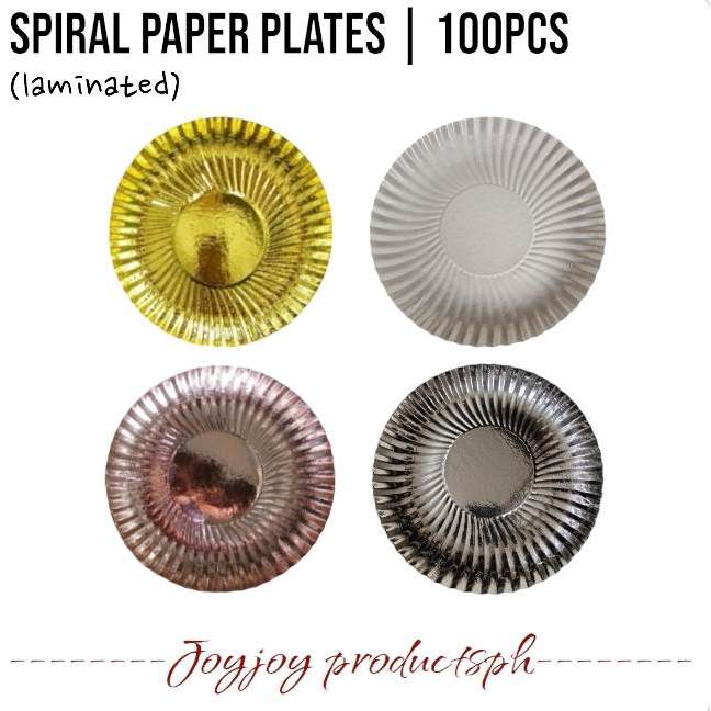9" Paper Plates l Spiral Laminated l 100-Pieces l Disposable l Party ...