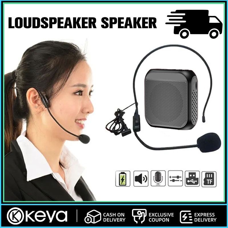 Mini Portable Sound Magnifier Is Used As a Head-Mounted Microphone ...