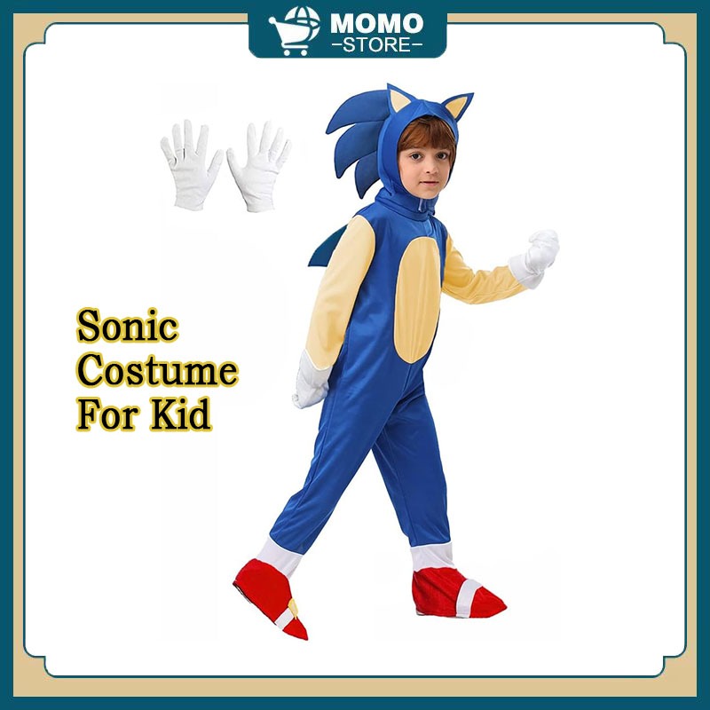 Full set Sonic Cosplay Costume For Kids Birthday Halloween Christmas ...