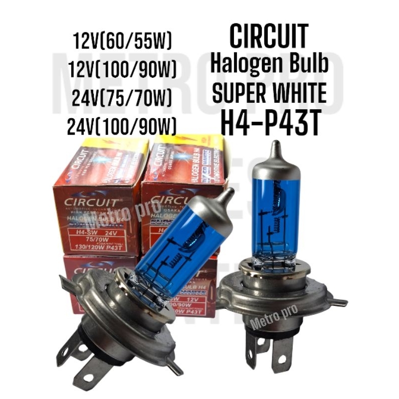 Circuit Halogen Bulb H4 (SUPER WHITE)12V Or 24V Osaka Japan | Shopee ...