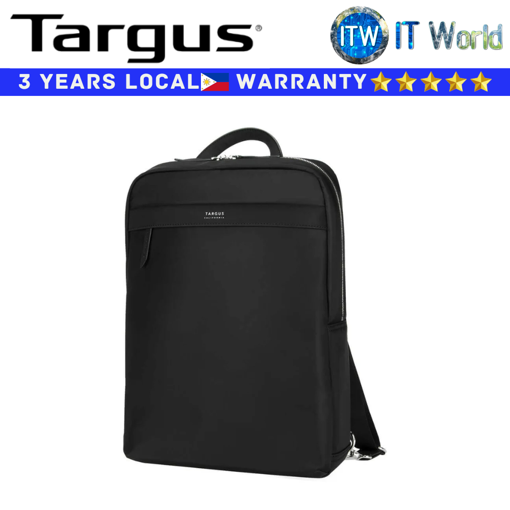 Itw | Targus Backpack TBB598GL Black 15" Newport Ultra Slim Front Zippered Pocket | Shopee ...