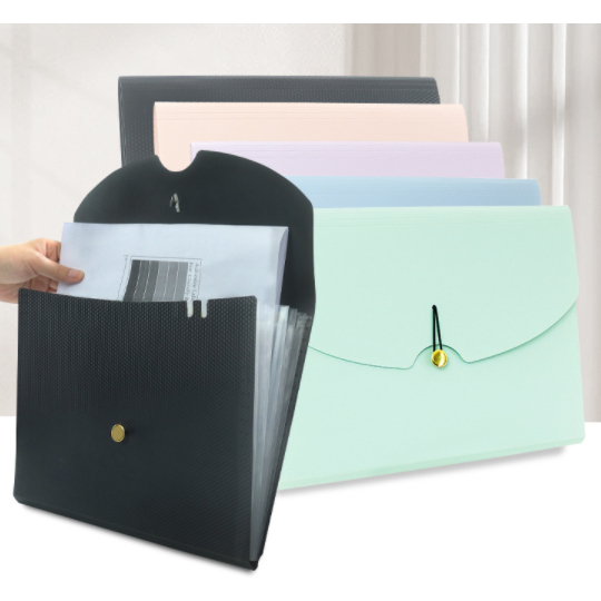 A4 Morandi color file organizer Accordion PP File box 5 layer office ...