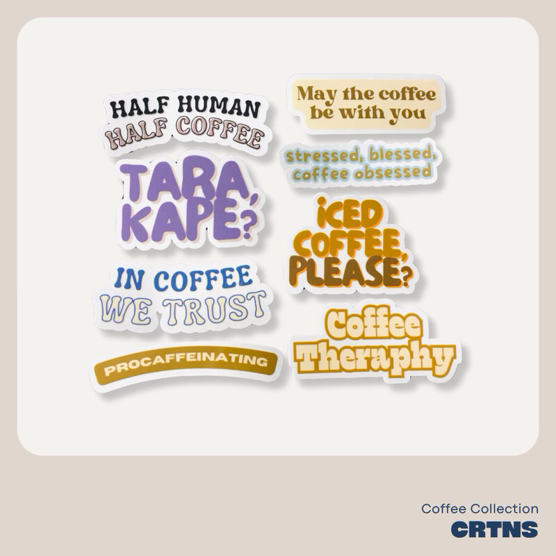 Coffee Quotes/Statement Stickers - Vinyl Waterproof Matte Sticker 🪐 ...