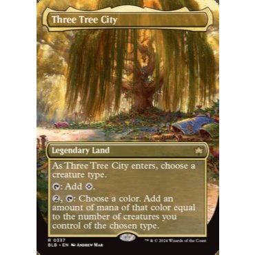 Three Tree City (Borderless) (0337) - Bloomburrow (BLB) Rare Land ...