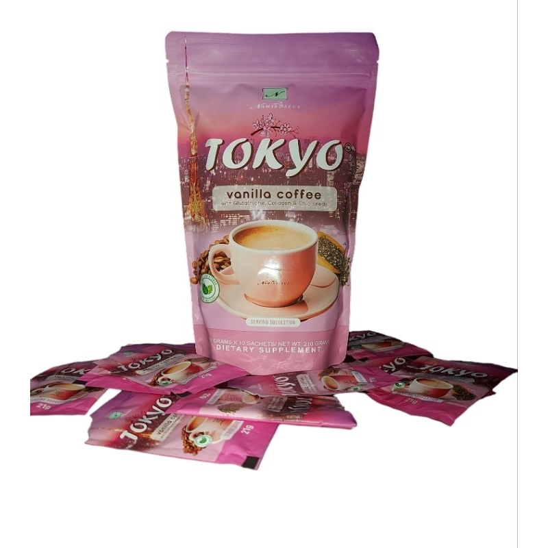 TOKYO Vanilla Coffee with Glutathione, Collagen and Chia seeds/ 10 ...