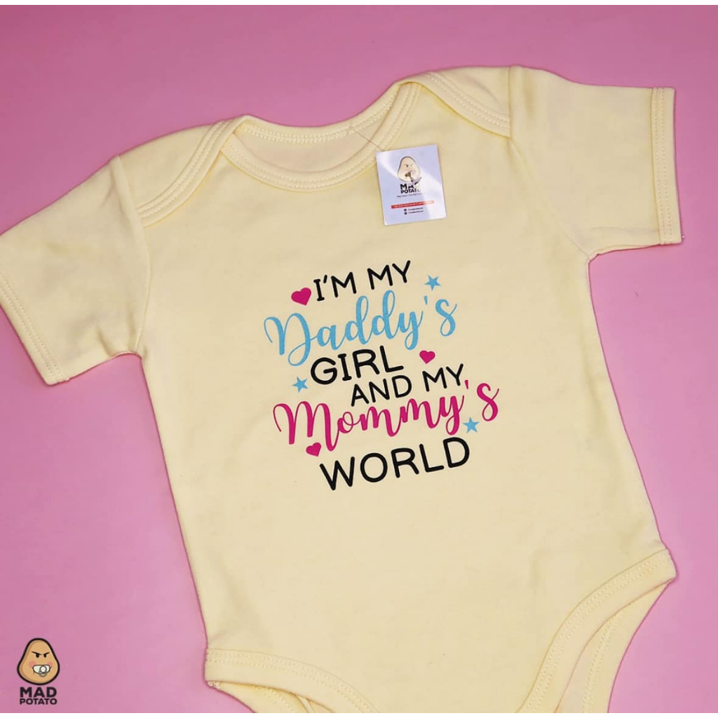 MAD POTATO Daddy’s Girl and Mommy’s World Baby Onesie Unisex Baby ...