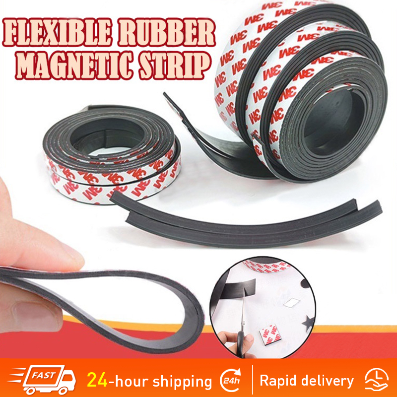 3M Magnetic Strip with Adhesive 5m/Roll Flexible Magnetic Rubber Strip ...