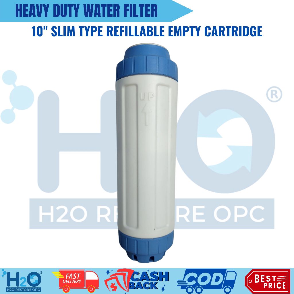 Water Filter 10" Slim Type Refillable Empty Cartridge Filter ...