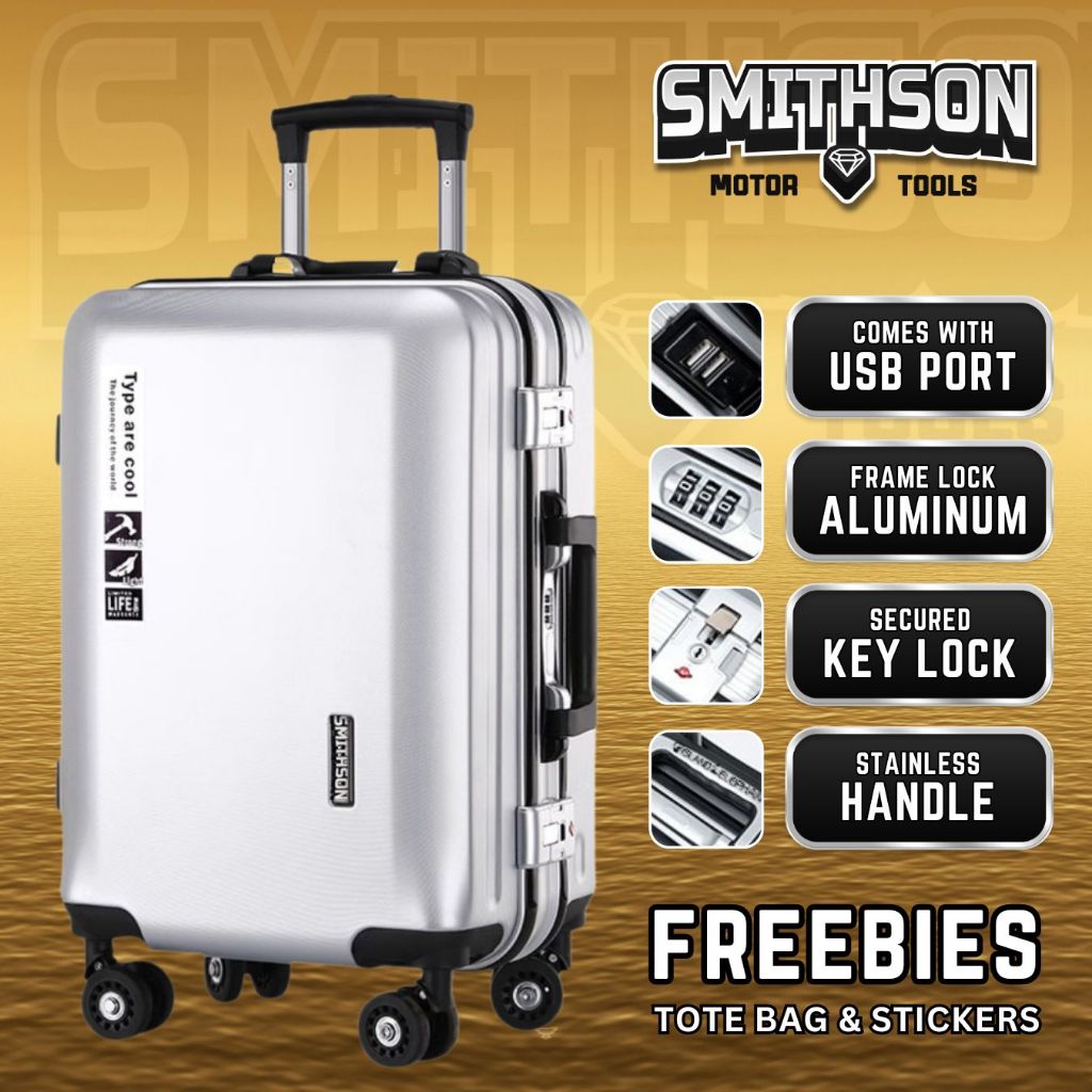 Smithson Luggage Travel Bag with USB Portal ABS + PC Aluminum Frame ...