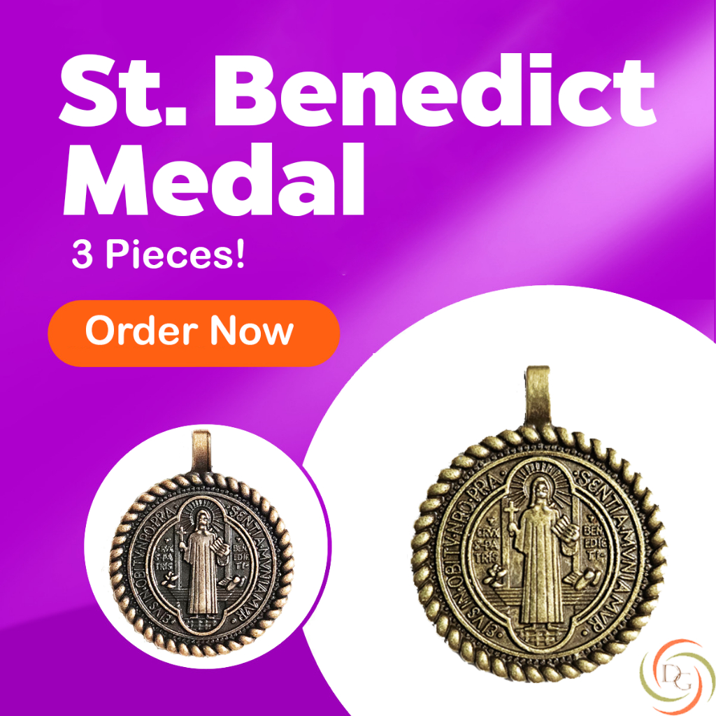 St Benedict Medal with Border Design 3 Pieces | Shopee Philippines