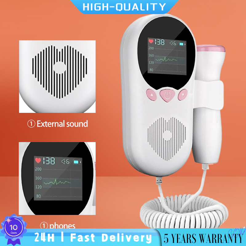 Fetal Doppler Portable Baby Heart Monitor Medical LCD Screen With Gel ...
