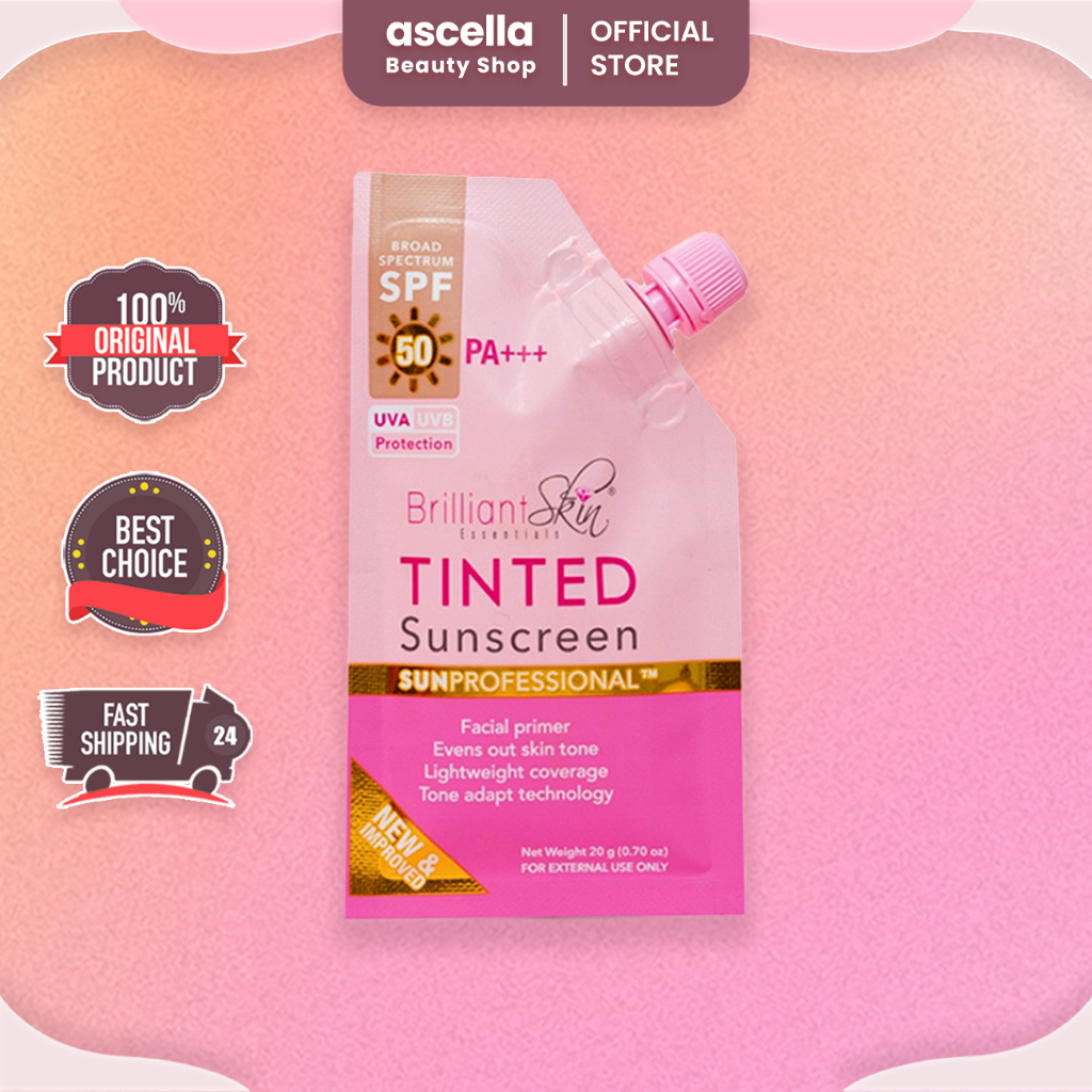 Brilliant Skin Tinted Sunscreen SPF 50 PA++++ Facial Primer UVB UVA ...