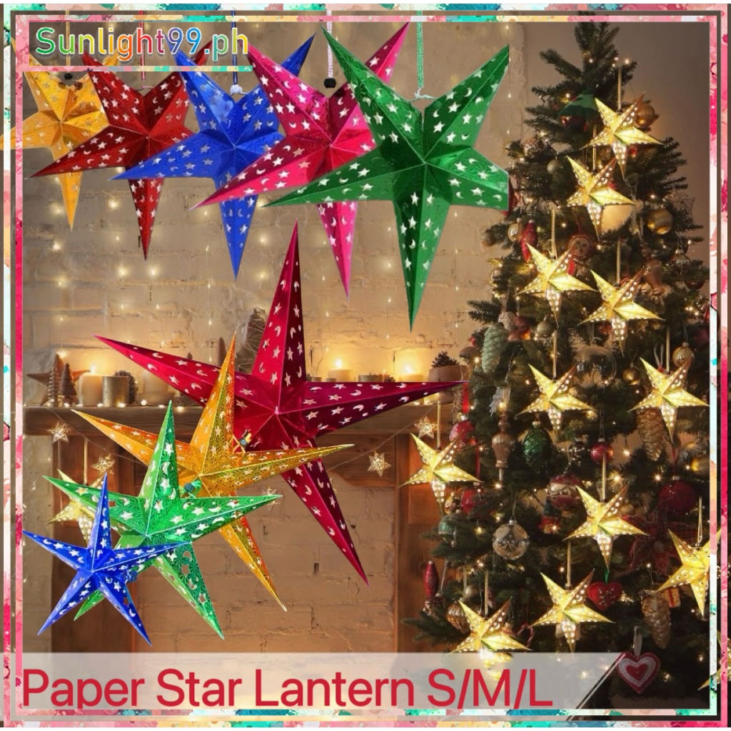 Paper Star Christmas Lanterns With Lights,Parol Star Christmas ...