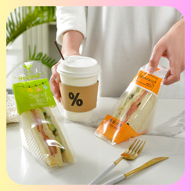 100Pcs Plastic Sandwich Wrapper Bag Disposable Sandwich Package ...