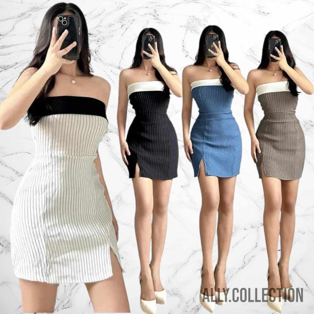 ROBYN Sexy Combi Bodycon Leah Tube Dress For Women Ally.Collection ...