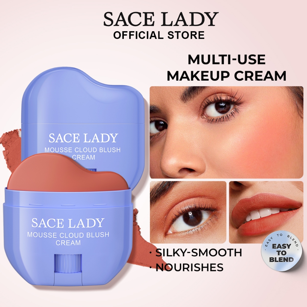 SACE LADY 3 In 1Eyeshadow Blush Silky-smooth Natural Lightweight Mousse ...