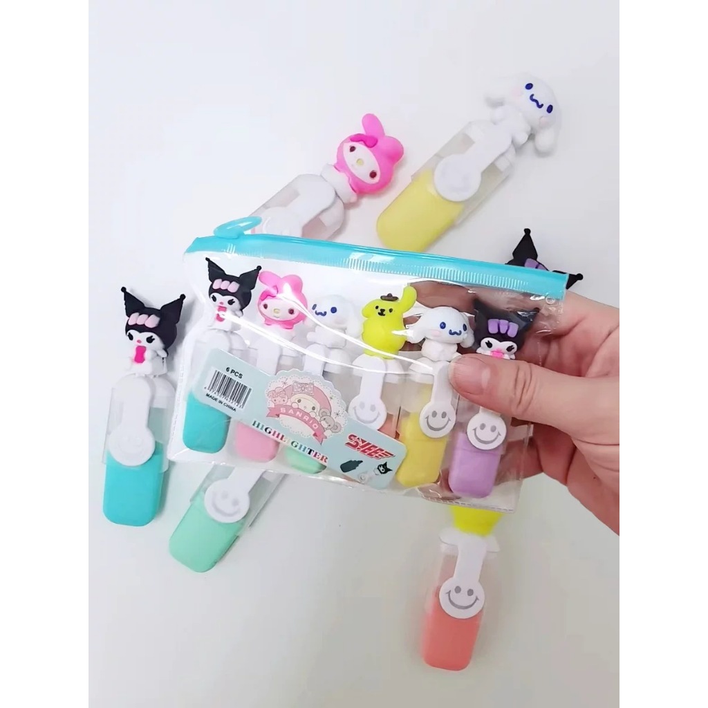 6pcs Fluorescent pen, student marker pen, color marker pen, key marking ...