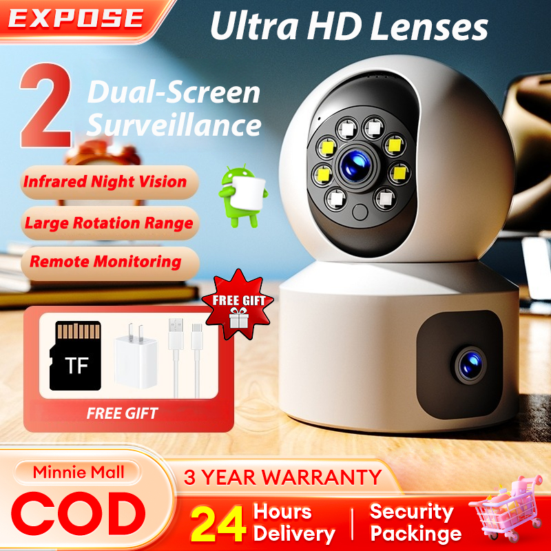 V380 CCTV Camera Binocula Shake Head Camera Audio 360°Auto IP Security ...