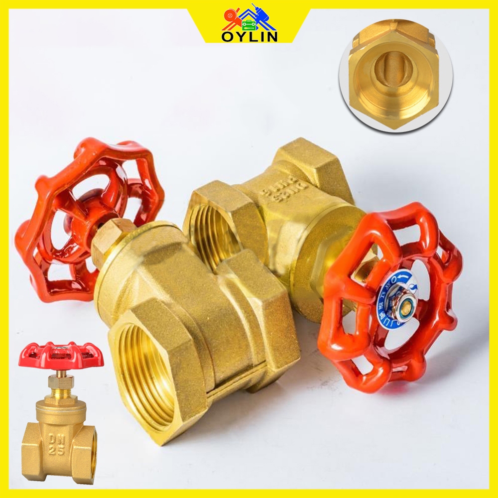 1PCS Italy Hamber Heavy Duty Brass Gate Valve (1/2, 3/4 & 1inches) Gate Valve Switch Household ...