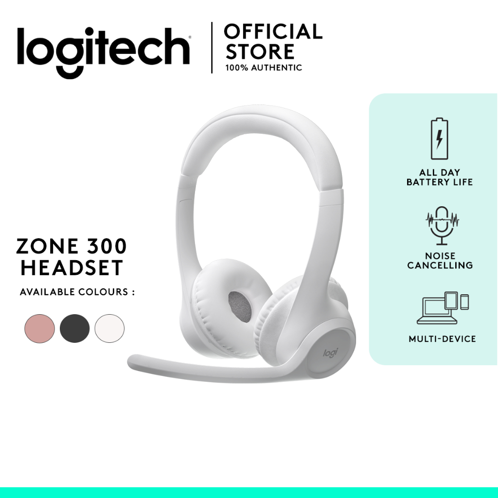 Logitech Zone 300 Ultra Lightweight Multipoint Bluetooth Wireless On ...