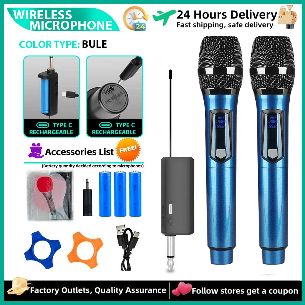 Professional Wireless UHF Handheld Dynamic Microphone with Receiver ...