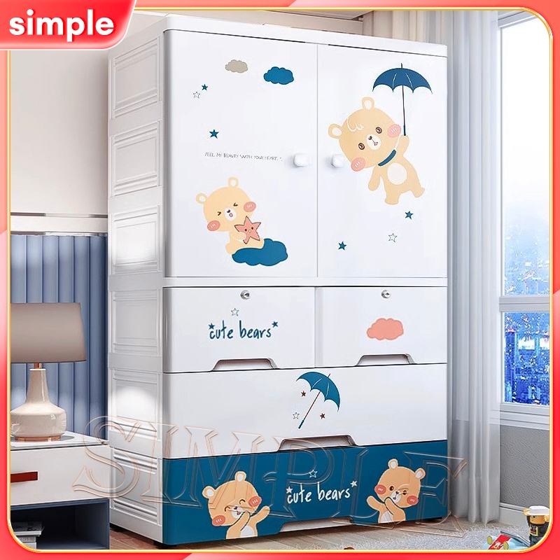 Simple Baby Cabinet Clothes plastic storage box Wardrobe Storage ...
