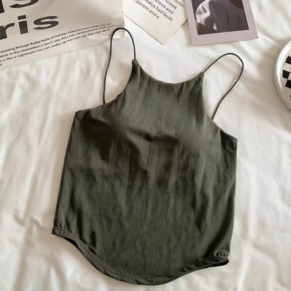 EMILY Padded Summer Solid Sando Tank Top Camisole Crop Top New Trend ...