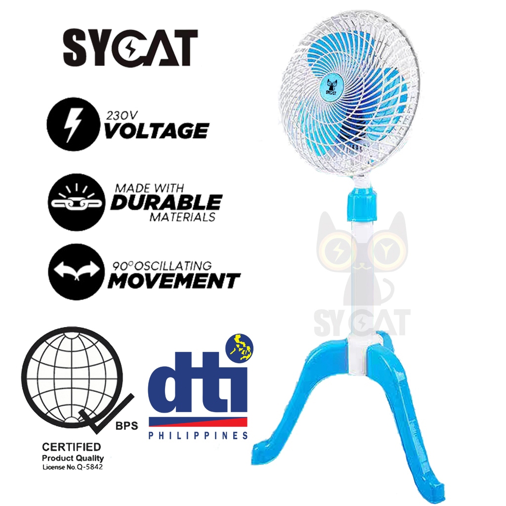 SYCAT Stand Fan Shakeable head Strong Wind Floor Fan 5 Blade Stand Fan ...